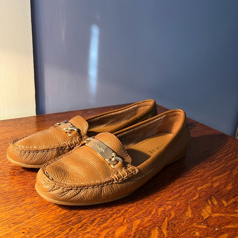 Coach Tan Driving Loafers Flat Bottoms - Gem